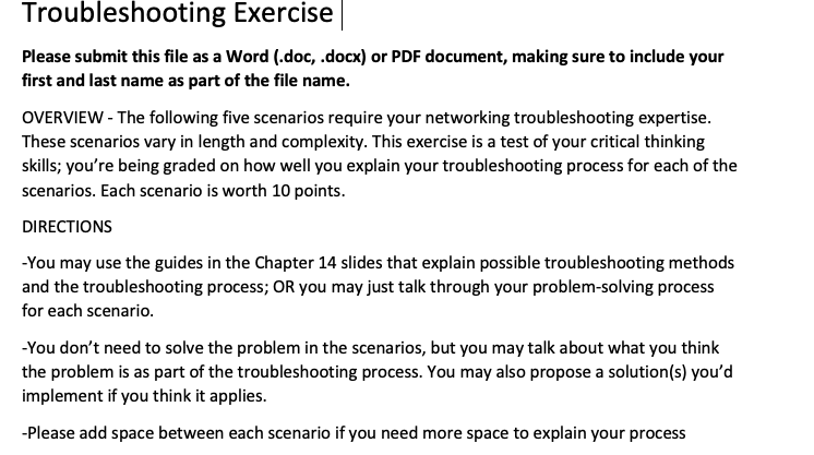 Troubleshooting Exercise Please submit this file as a | Chegg.com