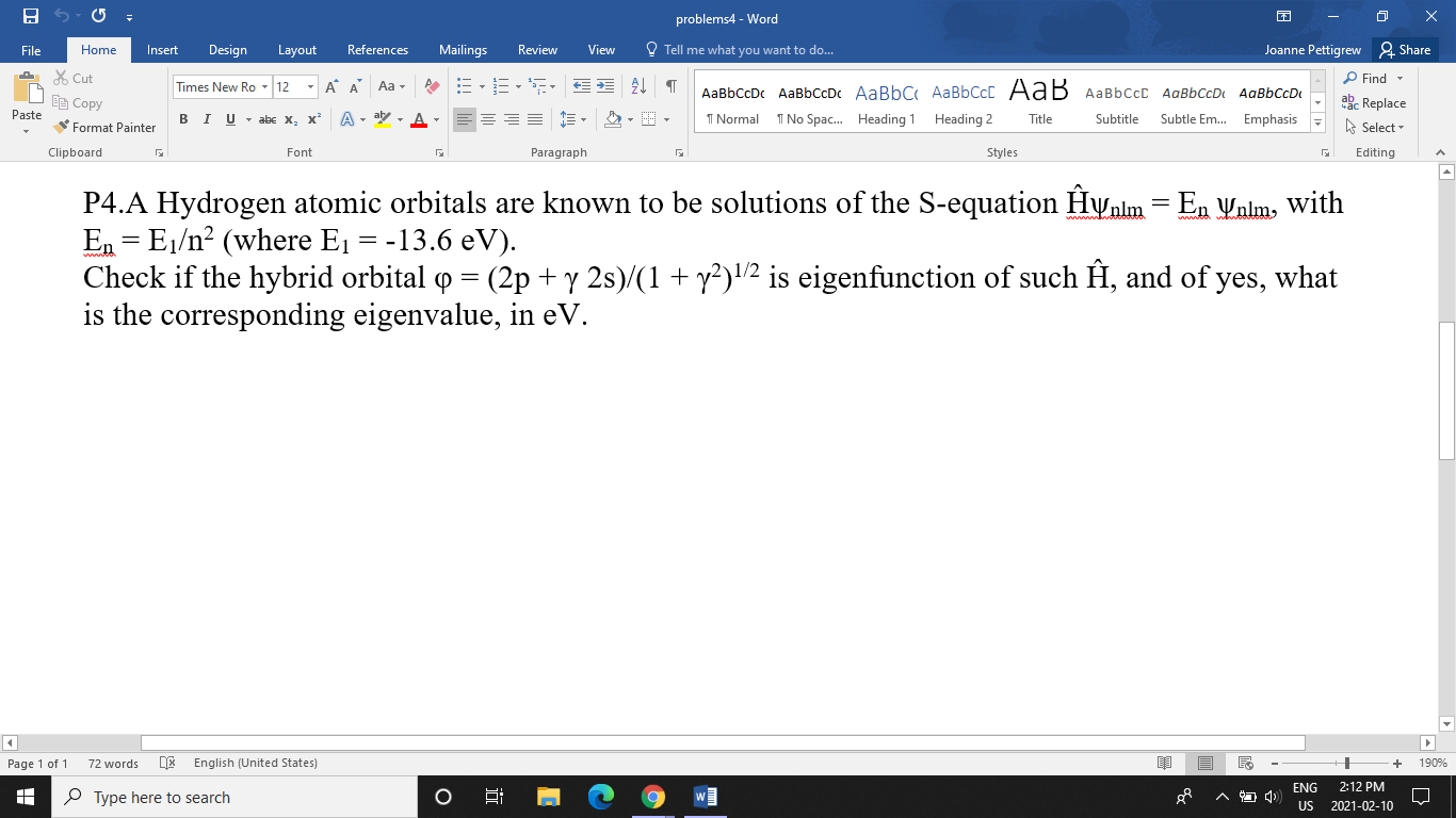 Solved B 3.0 File Home Insert Design Layout References | Chegg.com