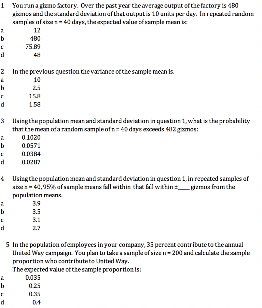 Solved You run a gizmo factory. Over the past year the | Chegg.com