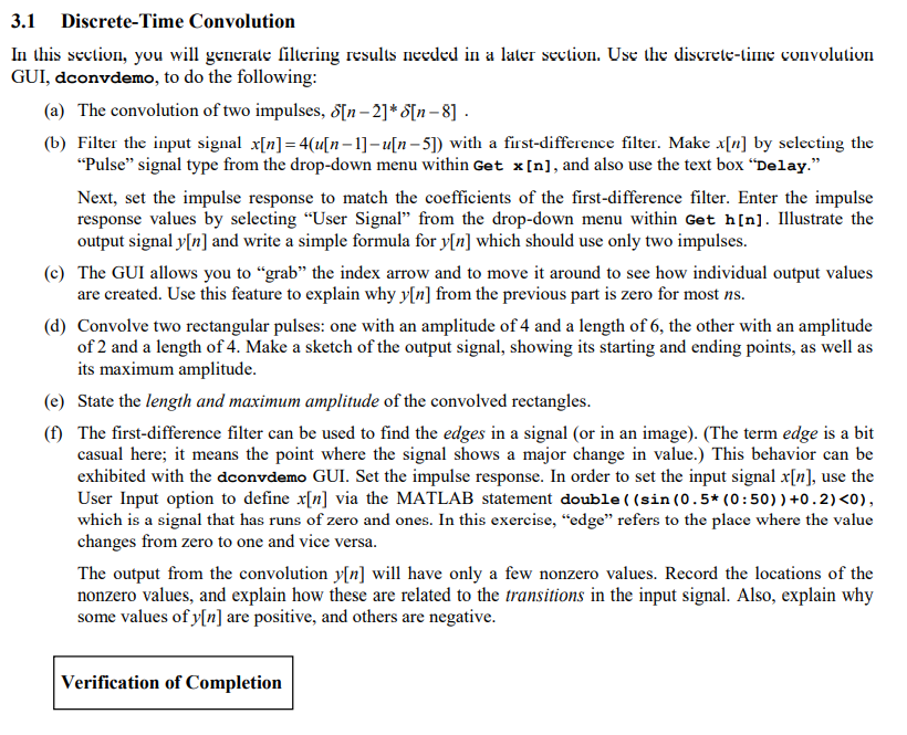 3.1 Discrete-Time Convolution In this section, you | Chegg.com