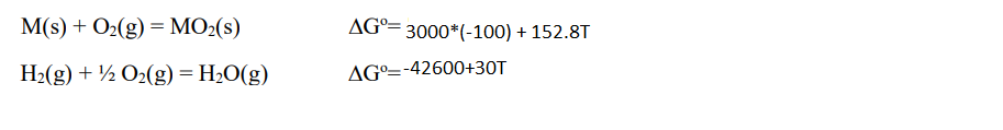 Solved Solid MO2 is reduced by dry H2 gas to solid M at | Chegg.com