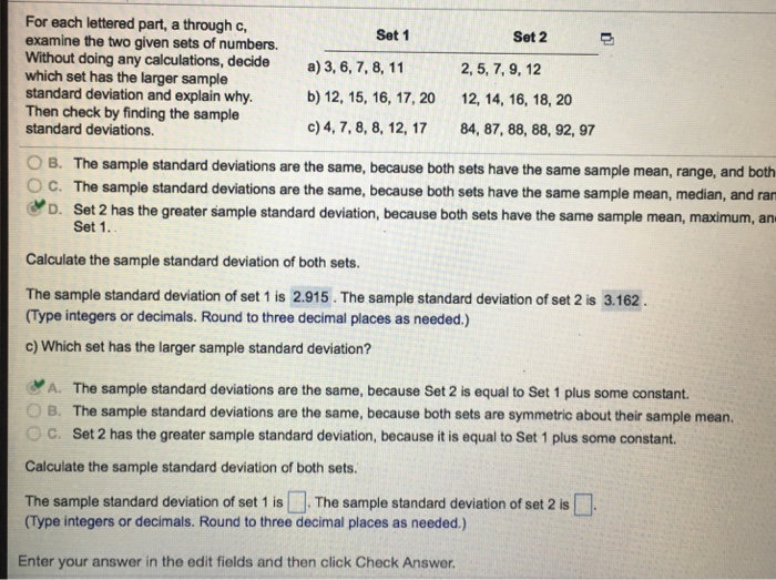 Solved For each lettered part, a through c, examine the two | Chegg.com
