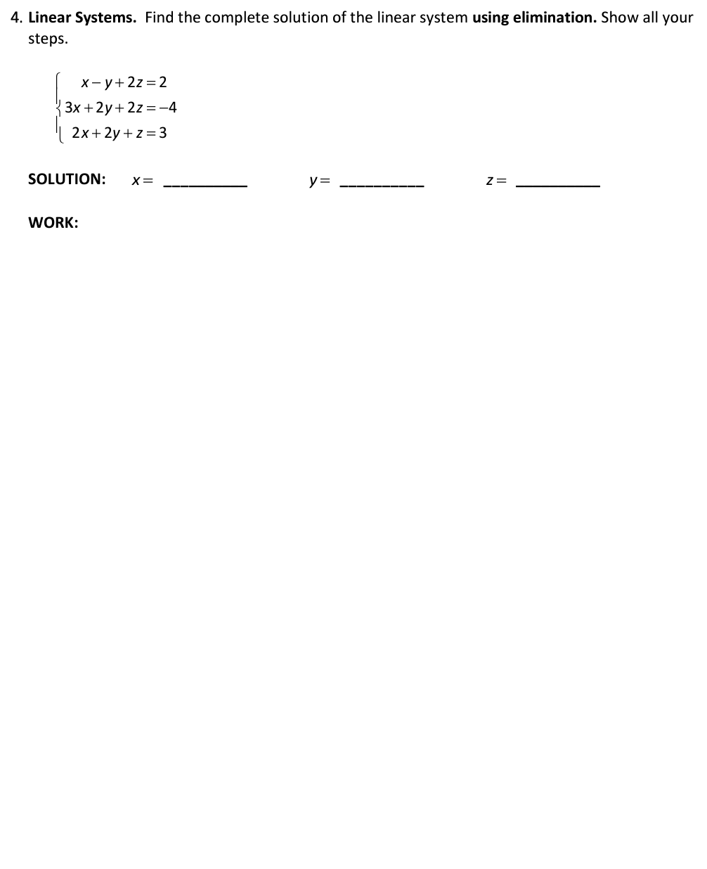 Solved Linear Systems. Find the complete solution of the | Chegg.com