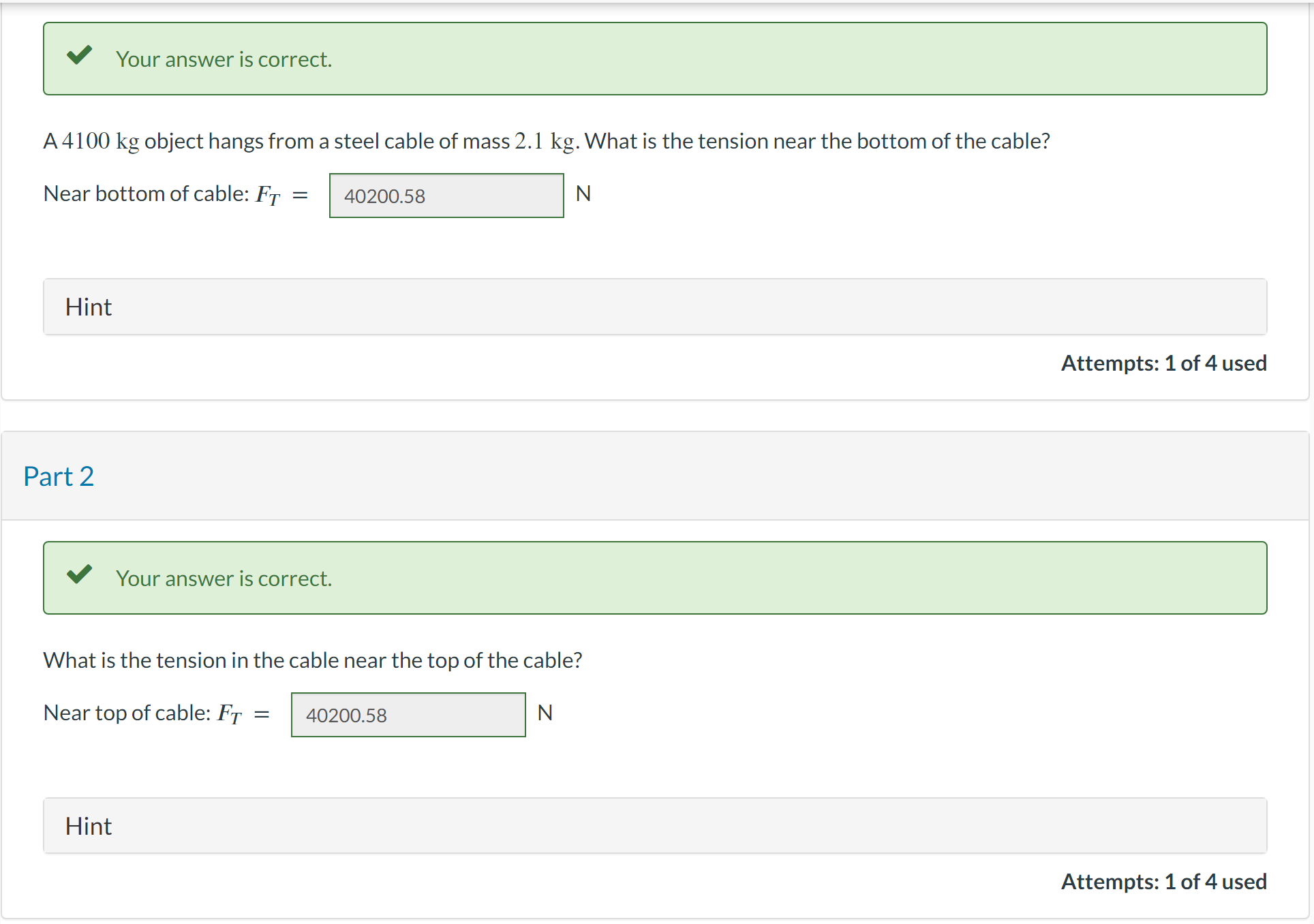 Solved The interatomic bonds in a cable supporting a hanging | Chegg.com