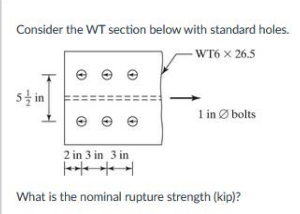 Solved Consider the WT section below with standard holes. | Chegg.com