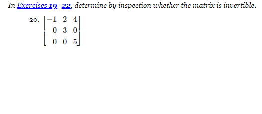 Solved In Exercises 19-22, determine by inspection whether | Chegg.com