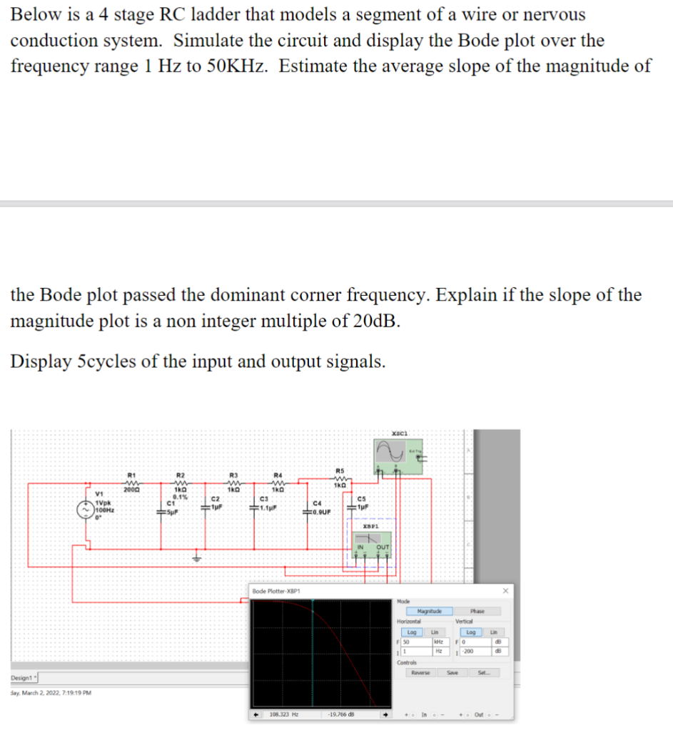 Solved Below is a 4 stage RC ladder that models a segment of | Chegg.com
