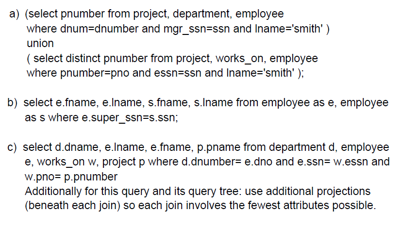 Solved Write SQL statements in Relational Algebra, and | Chegg.com