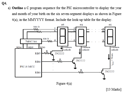 Solved Q4. a) Outline a C program sequence for the PIC | Chegg.com