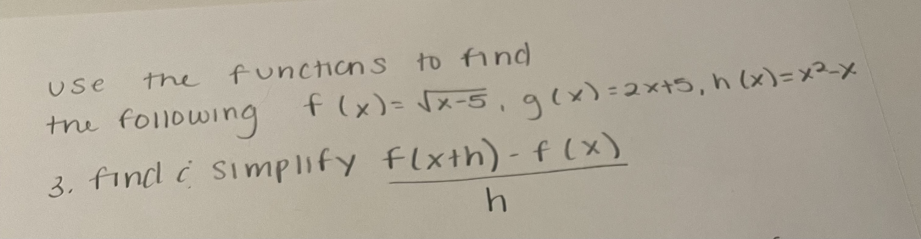 Solved use the functions to find the following | Chegg.com