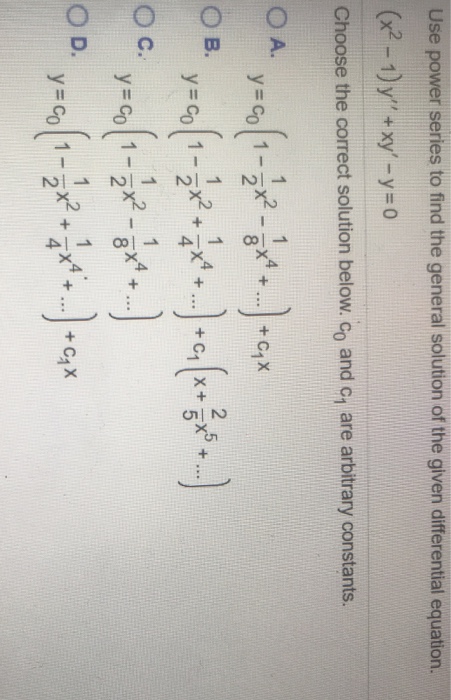 Solved Use power series to find the general solution of the | Chegg.com