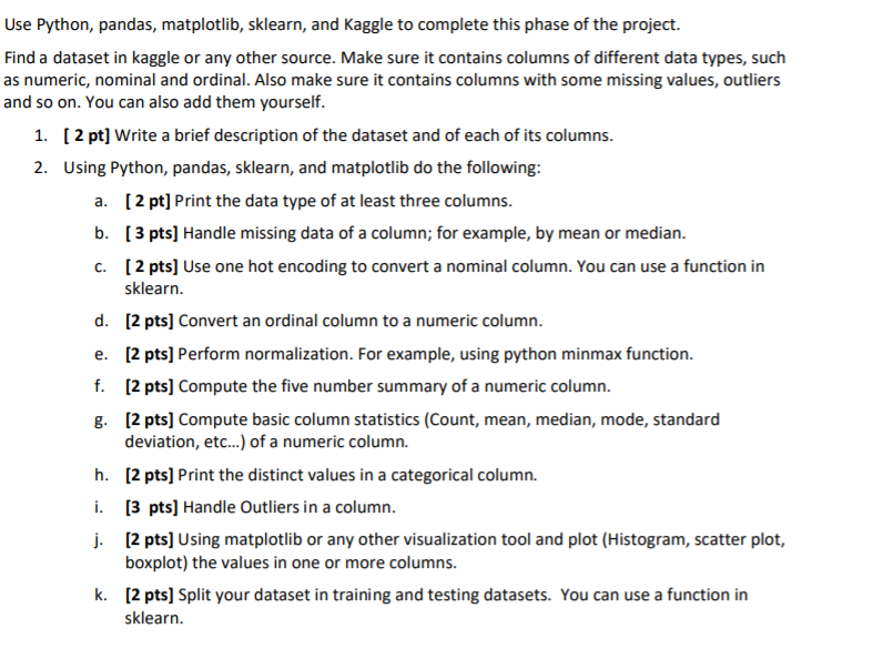 Solved Use Python Pandas Matplotlib Sklearn And Kaggle