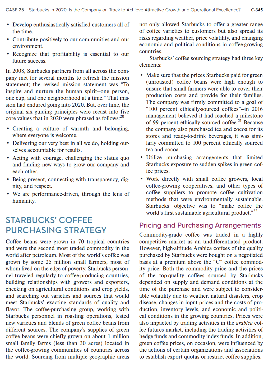 Solved Starbucks in 2020: Is the Company on Track to Achieve | Chegg.com