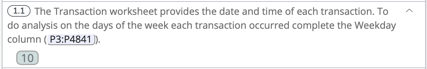 (1.1 The Transaction worksheet provides the date and | Chegg.com