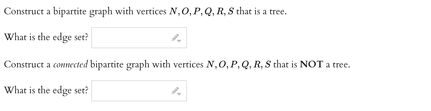 Solved Construct A Bipartite Graph With Vertices N O P Q 