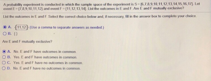 Solved A probability experiment is conducted in which the | Chegg.com