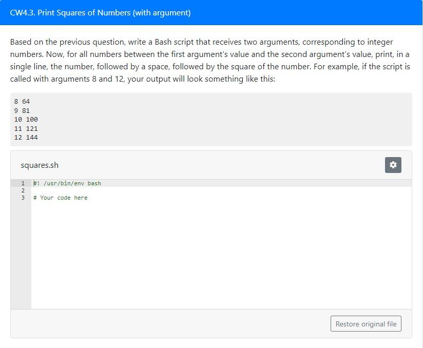 Solved Based On The Previous Question Write A Bash Script Chegg