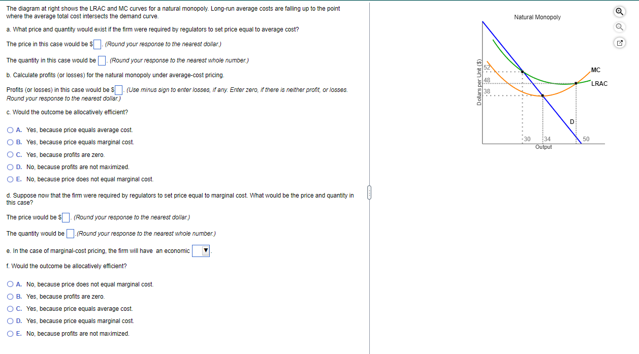 Solved The diagram at right shows the LRAC and MC curves for | Chegg.com