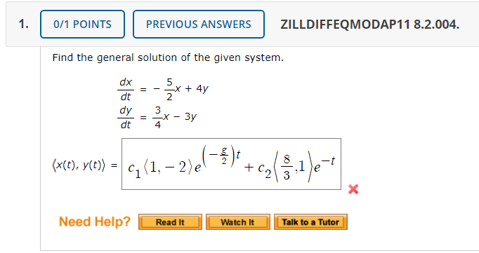 Solved 0/1 POINTS PREVIOUS ANSWERS ZILLDIFFEQMODAP11 | Chegg.com