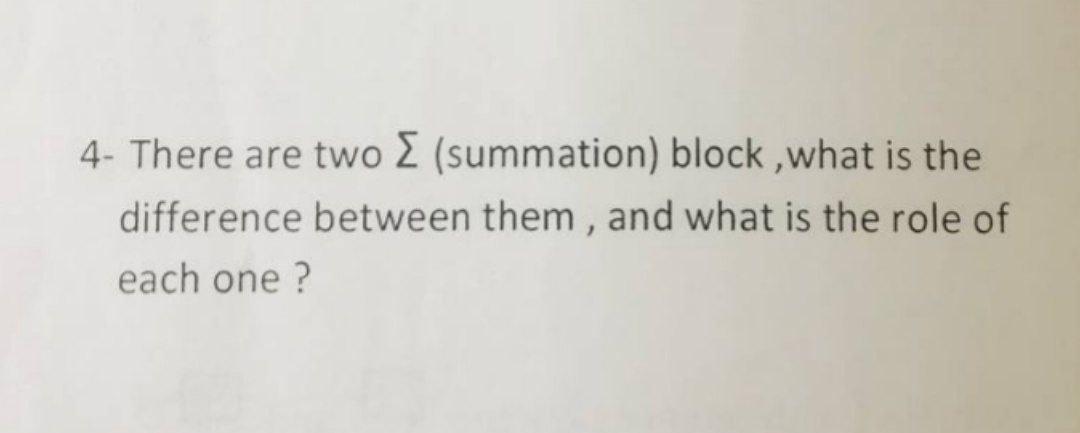 Solved 4- There are two (summation) block , what is the | Chegg.com