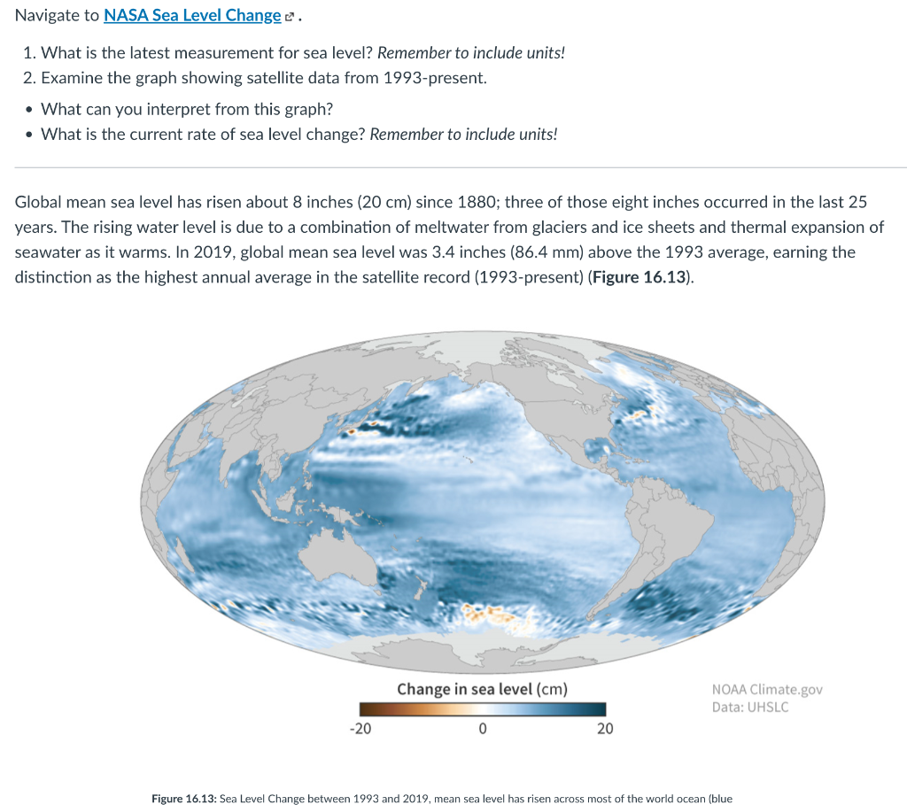 Solved Navigate to NASA Sea Level Change. 1. What is the | Chegg.com