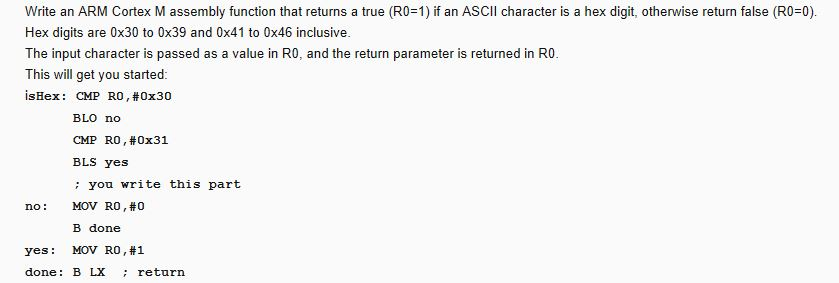 Solved Write an ARM Cortex M assembly function that returns | Chegg.com