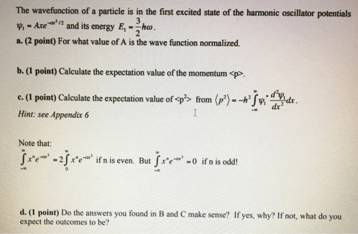 Solved The wavefunction of a particle is in the first | Chegg.com