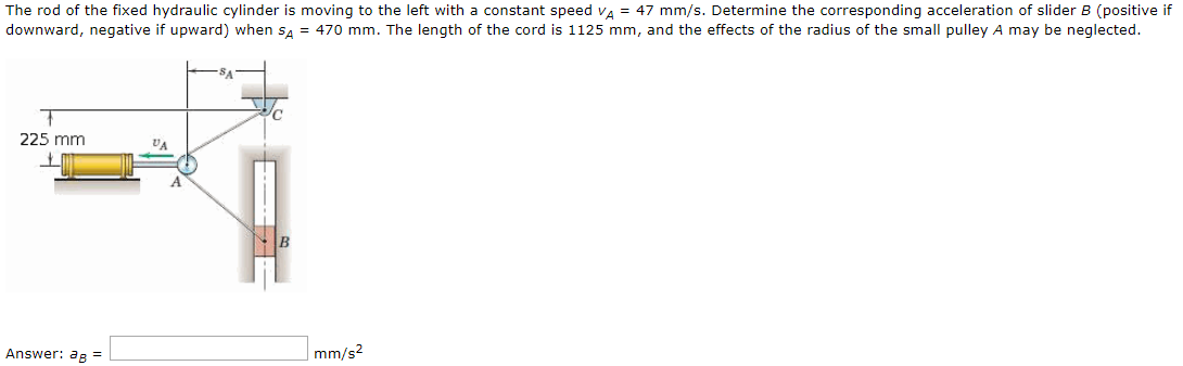 Solved The rod of the fixed hydraulic cylinder is moving to | Chegg.com