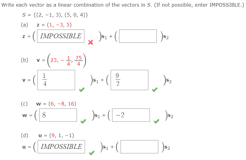 Solved Write each vector as a linear combination of the | Chegg.com