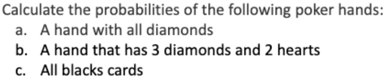 Solved Calculate the probabilities of the following poker | Chegg.com