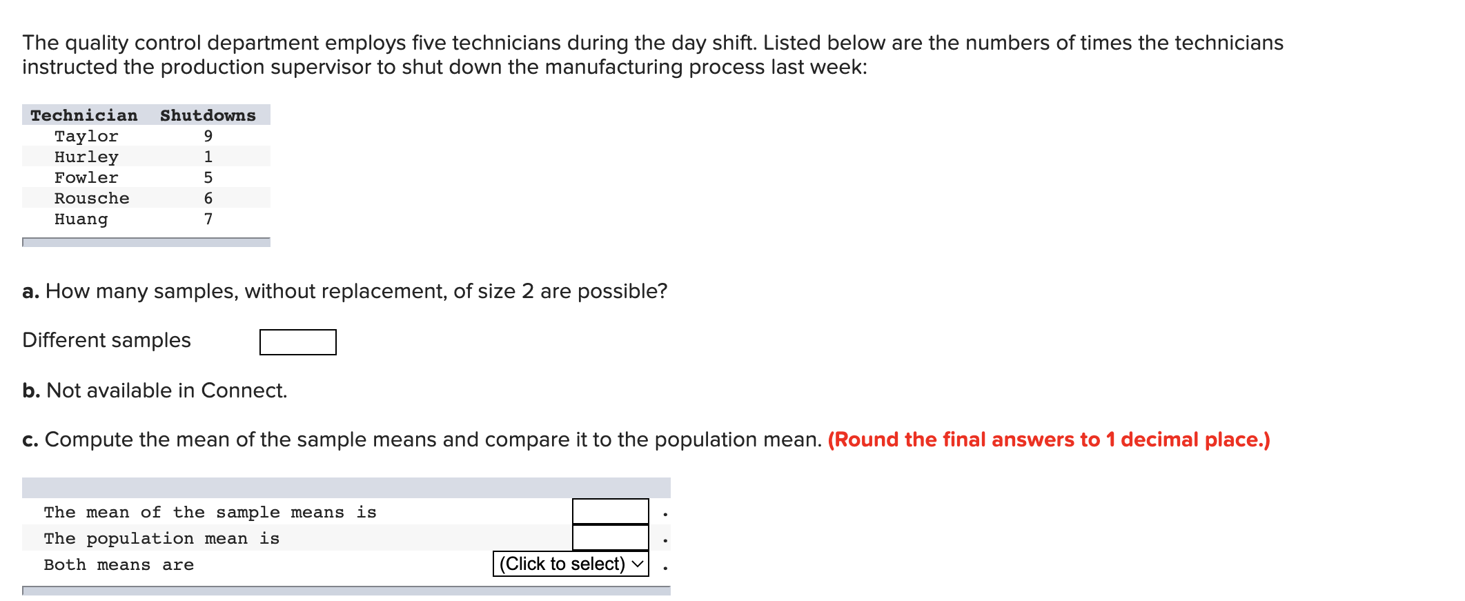 Solved The quality control department employs five | Chegg.com