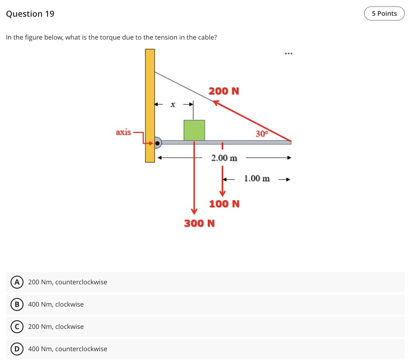 Solved Question 19In the figure below, what is the torque | Chegg.com