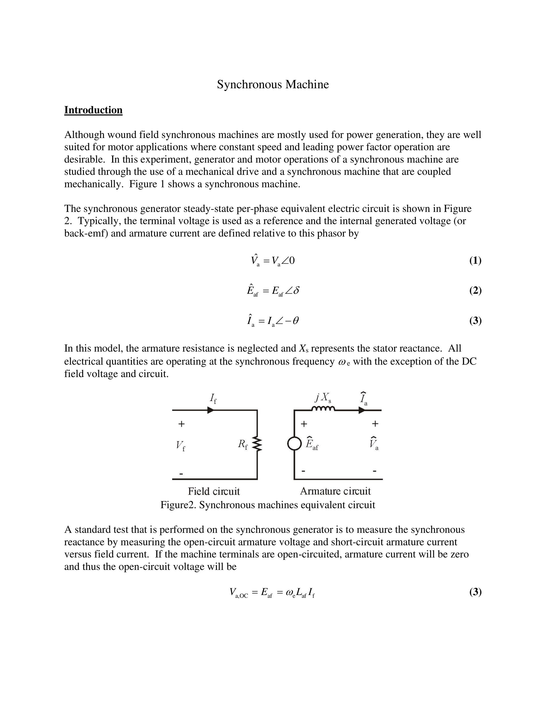 Solved Introduction Although wound field synchronous | Chegg.com