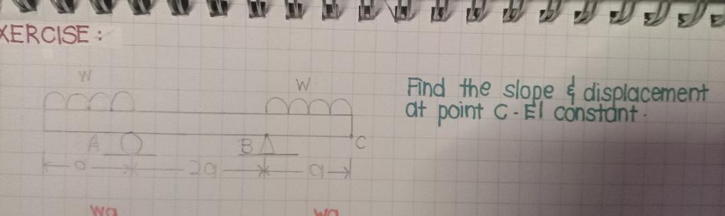 Solved XERCISE : w W Find the slope & displacement at point | Chegg.com Solved XERCISE : w W Find the slope & displacement at point | Chegg.com