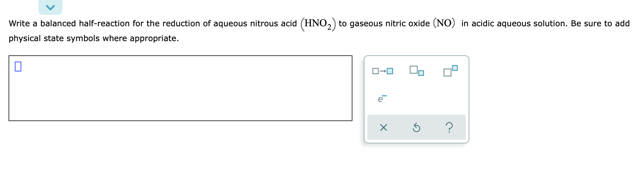Solved Write a balanced half-reaction for the reduction of | Chegg.com
