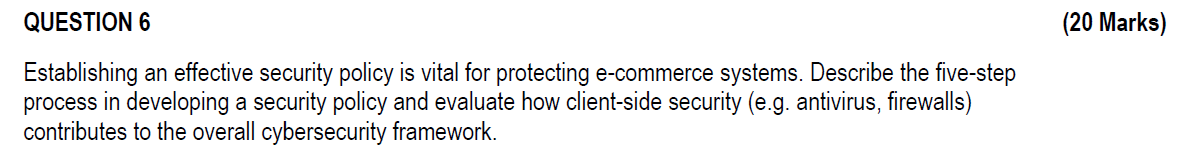Solved QUESTION 6 (20 ﻿Marks) ﻿Establishing an effective | Chegg.com