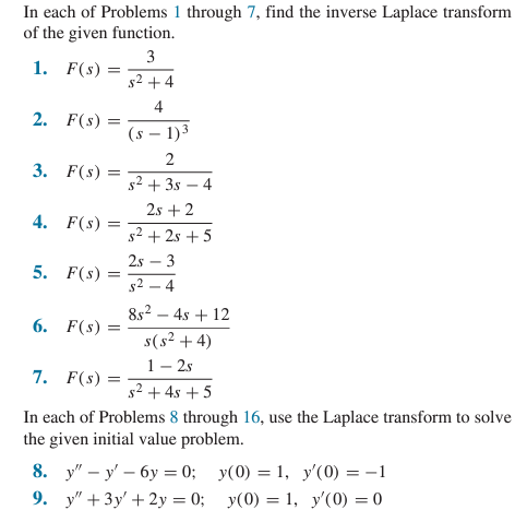 Solved In each of Problems 1 through 7, find the inverse | Chegg.com
