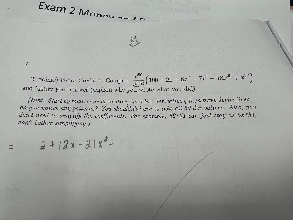 Solved (6 points) Extra Credit 1. Compute | Chegg.com