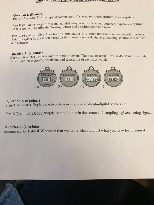 Solved Here are four stopwatches used to time an event. The | Chegg.com