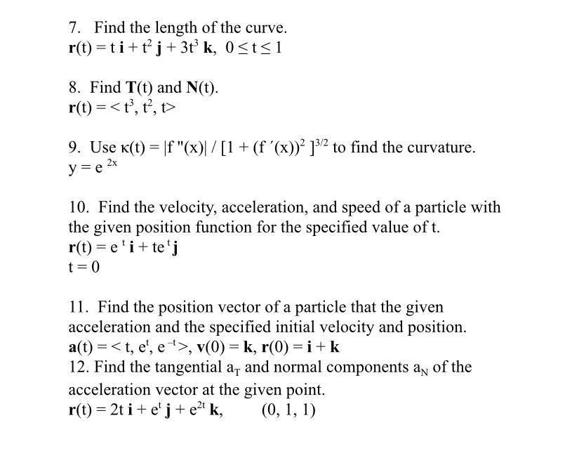 Solved 7. Find the length of the curve. r(t) = ti+t j + 3t | Chegg.com