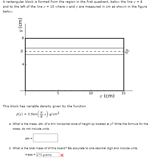 Solved A rectangular block is formed from the region in the | Chegg.com