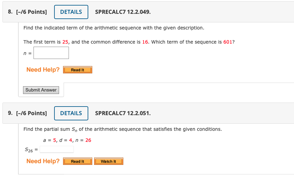Solved Find The Indicated Term Of The Arithmetic Sequence Chegg