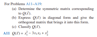 Solved For Problems A11-A19: (a) Determine the symmetric | Chegg.com