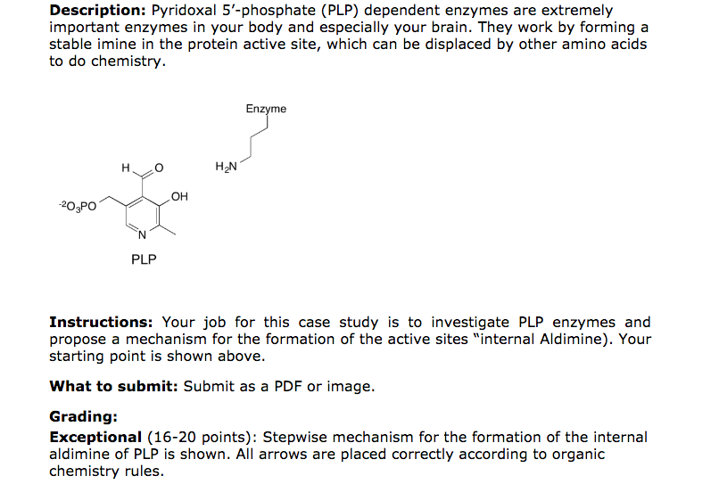 Solved Description: Pyridoxal 5'-phosphate (PLP) dependent | Chegg.com
