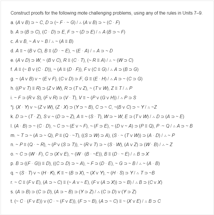 Solved Construct proofs for the following mote challenging | Chegg.com