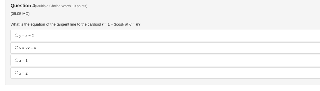 Solved Question 4 Multiple Choice Worth 10 points) (09.05 | Chegg.com