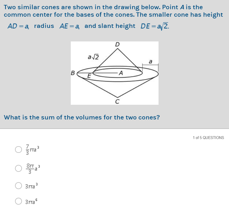 Solved Two similar cones are shown in the drawing below. | Chegg.com