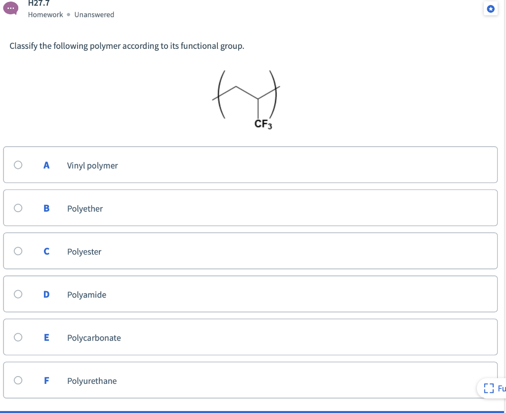 Solved H27.7 Homework Unanswered Classify the following | Chegg.com