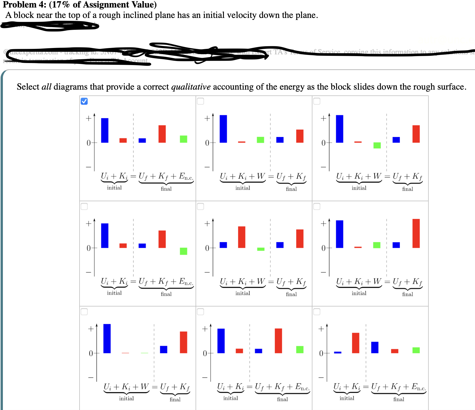 Solved by an EXPERT Problem 4: (17\% ﻿of Assignment Value)A block near | Chegg.com