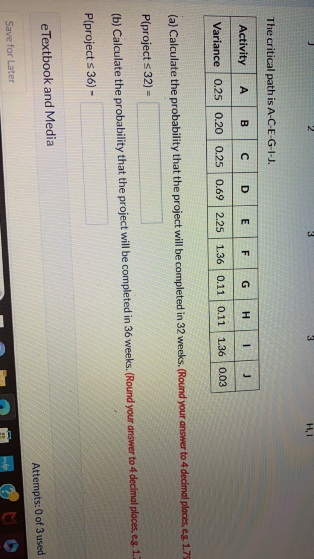 Solved \begin{tabular}{ccccc} Activity & Estimate(weeks) & | Chegg.com